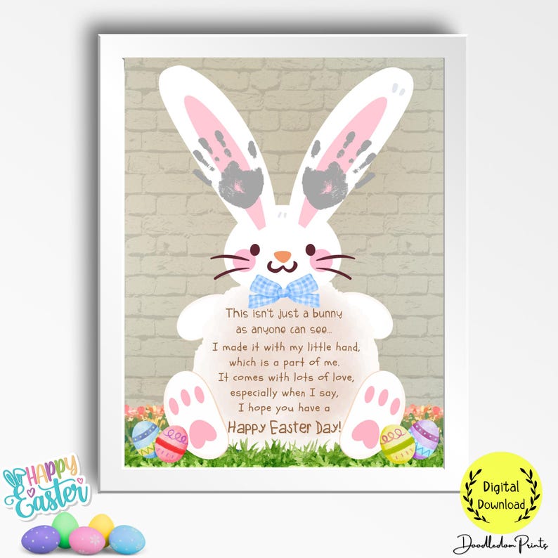 Easter Bunny Handprint Art Baby Toddler Nursery Preschool Prek DIY ...