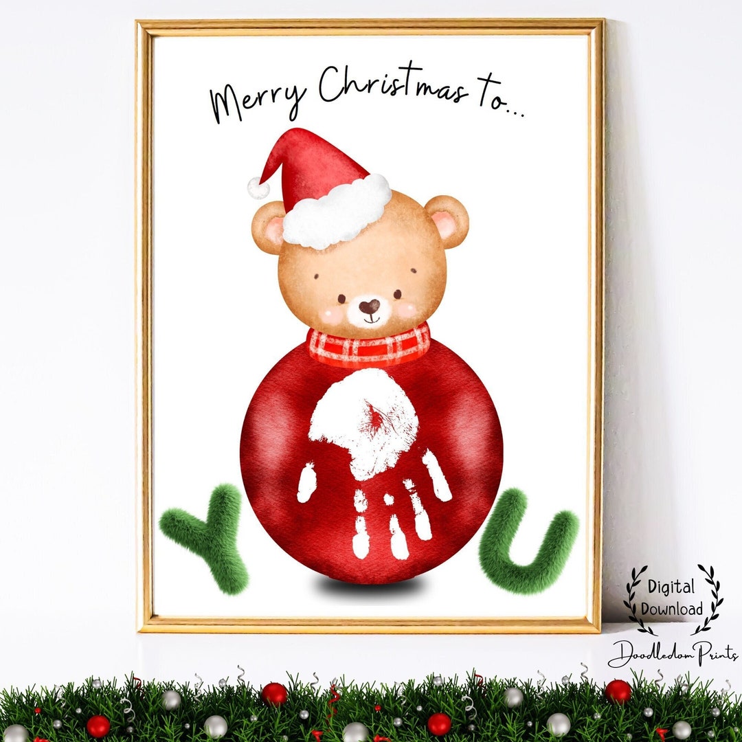 Christmas Handprint Craft Activity, Printable Preschool Parent Gift ...