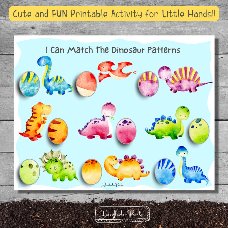 Dinosaur Eggs Matching Activity 1 2 3 4 Year Old Toddler Preschool ...