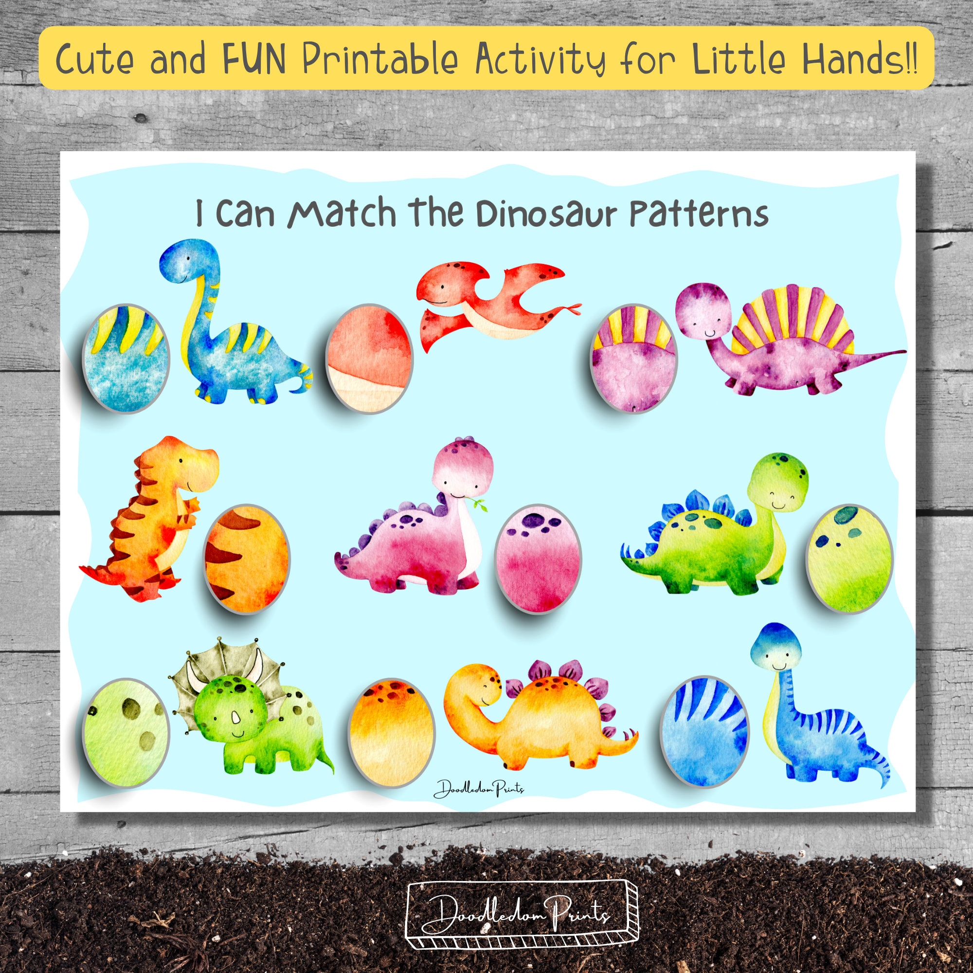 Dinosaur Eggs Matching Activity 1 2 3 4 Year Old Toddler Preschool ...