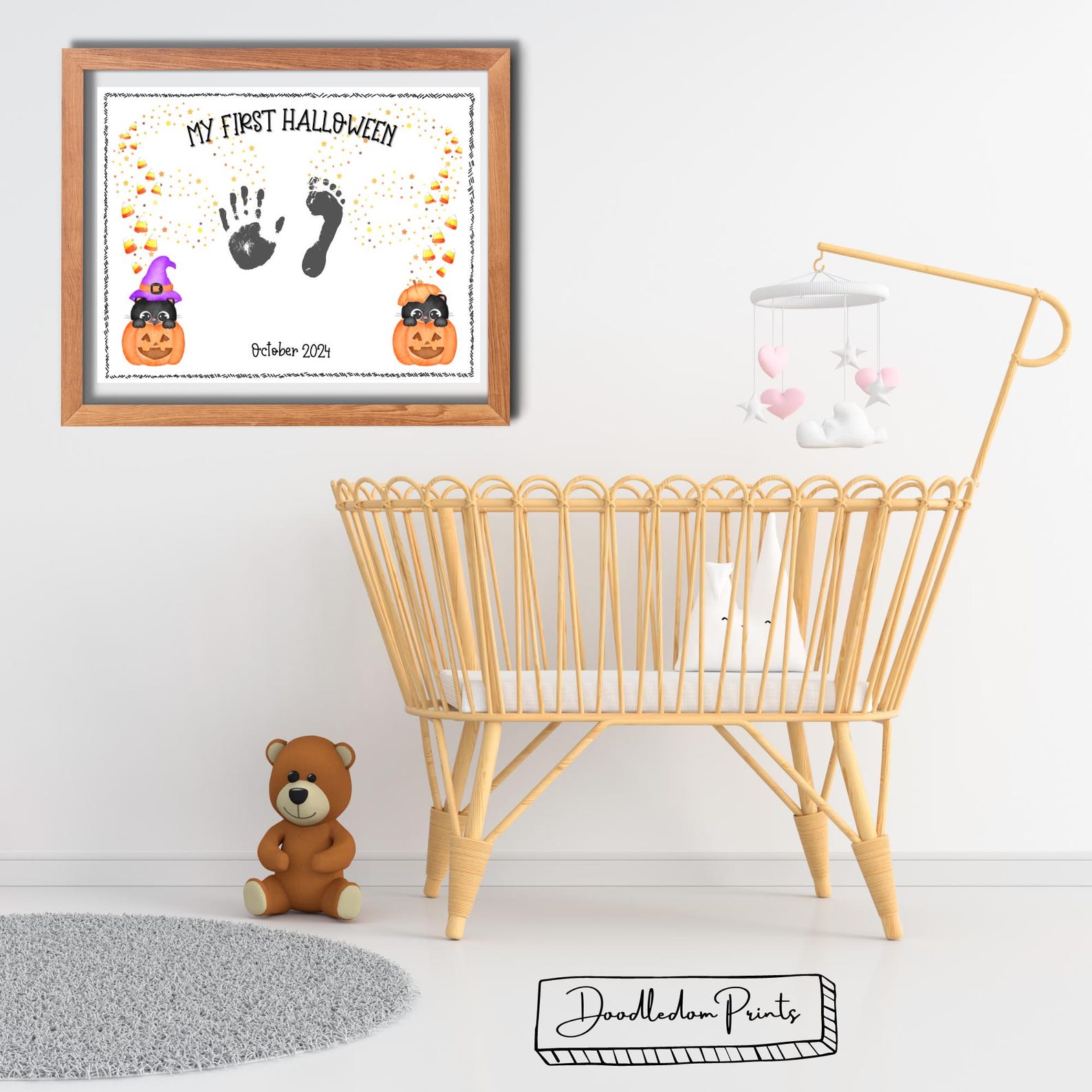 Halloween Baby Craft Template, Printable DIY Halloween Keepsake Card ...