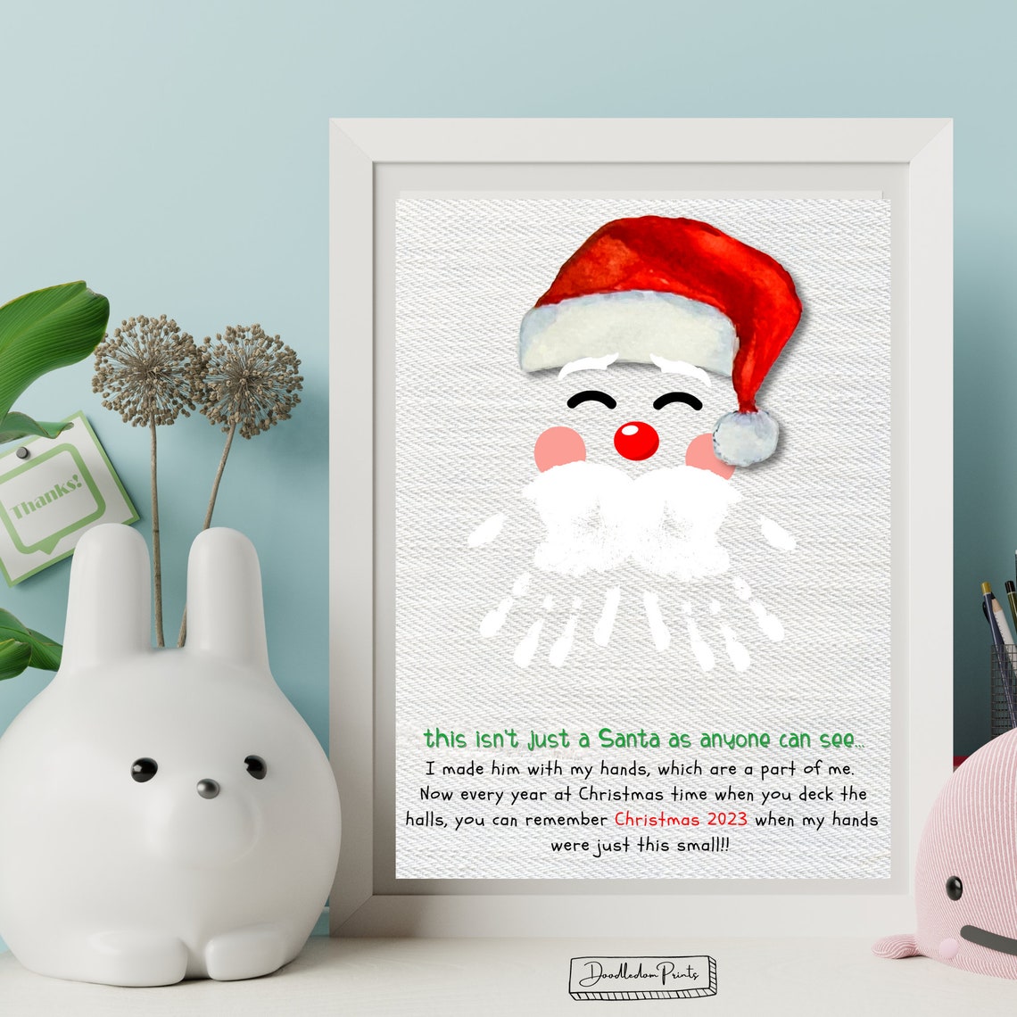 Santa Claus Handprint Craft, Father Christmas Beard, Baby Toddler Kids ...