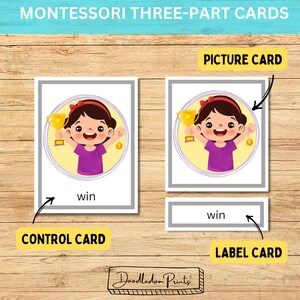EMOTIONS Flashcards, Kids Feelings Action Verbs 3 Part Cards, Calm ...