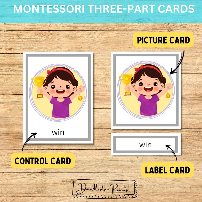 EMOTIONS Flashcards, Kids Feelings Action Verbs 3 Part Cards, Calm ...