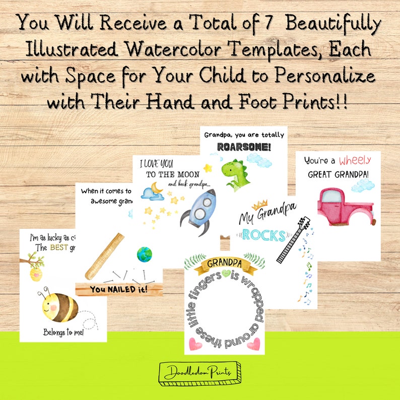 Handprint Art for Grandpa, Printable Birthday Card for Grandad, Gift ...