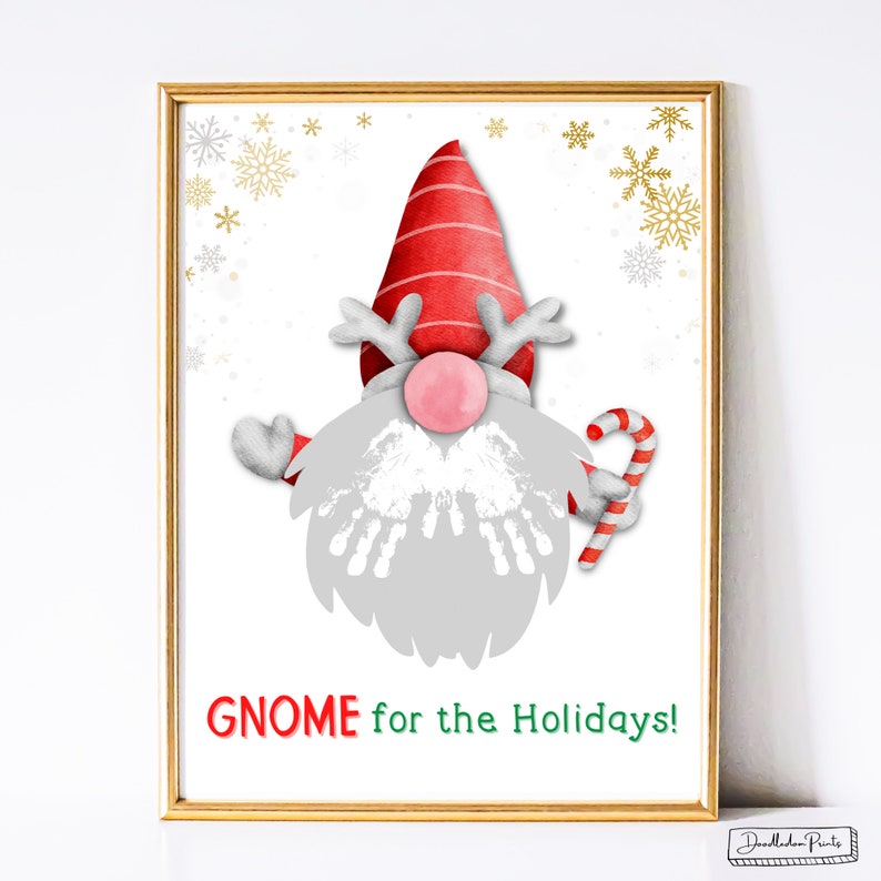 Christmas Gnome Handprint Template, Christmas Printable Handprint Craft ...