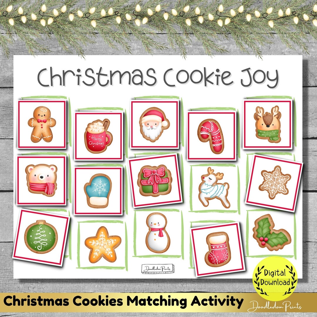 Christmas Cookie Matching Game, Printable Christmas Busy Book Activity ...