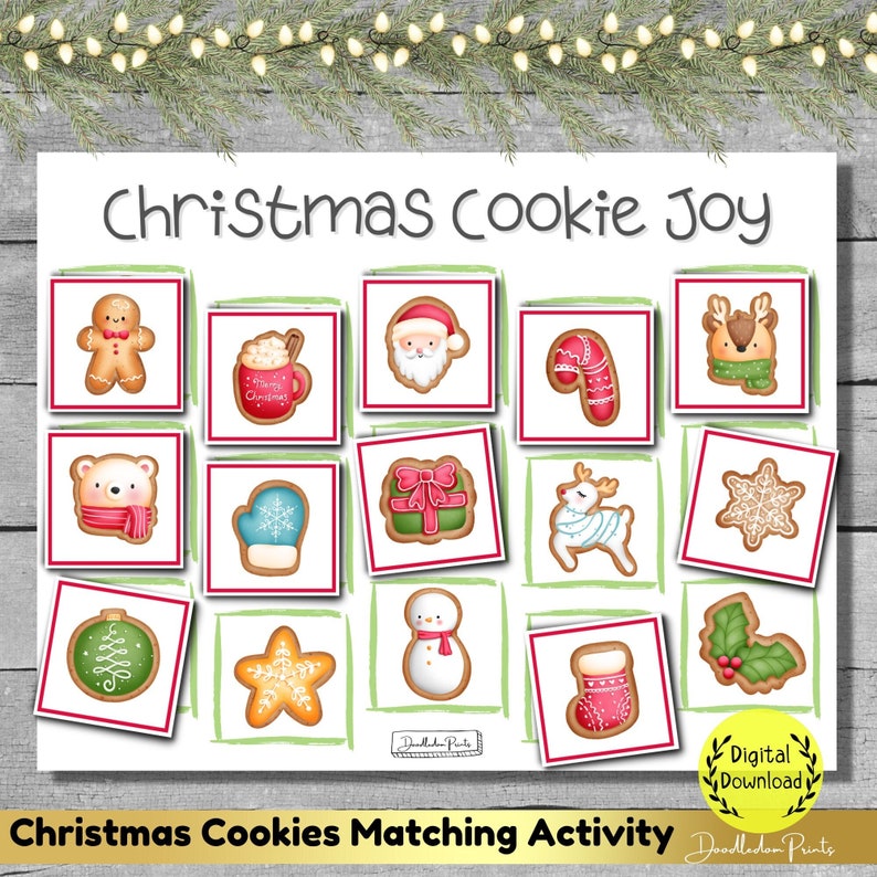 Christmas Matching Activity, Printable Preschool Christmas Game ...