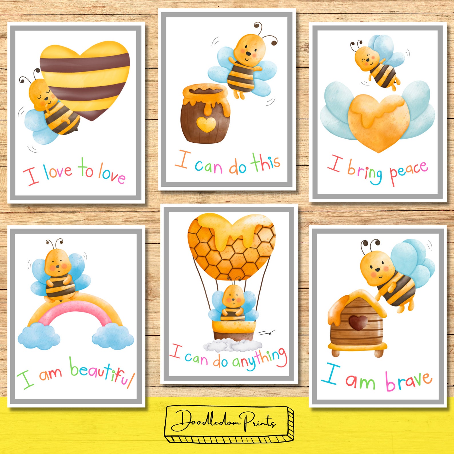 Preschool Positive Affirmation Printable Cards, Montessori Motivational ...