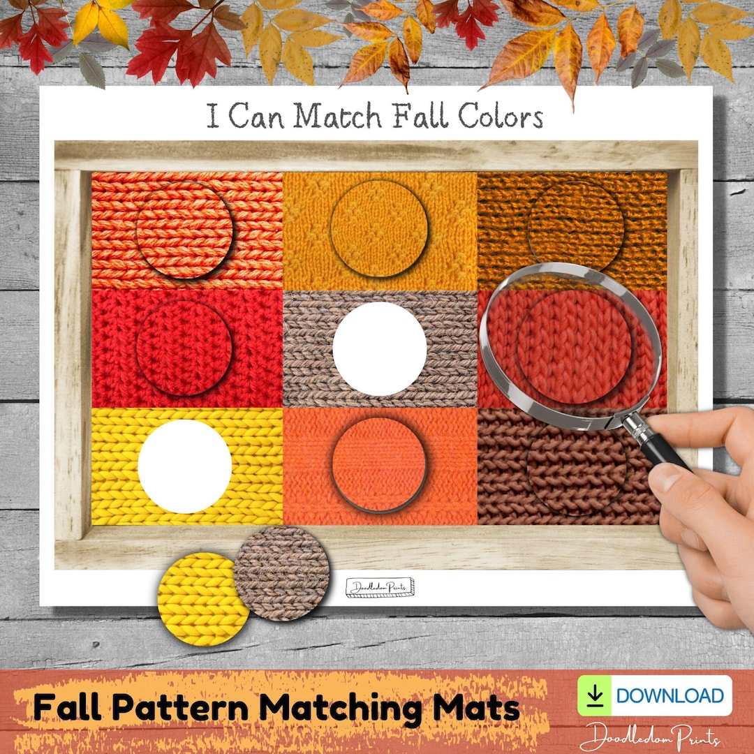 Fall Preschool Printable Color Matching Activity, Fall Color Sorting ...