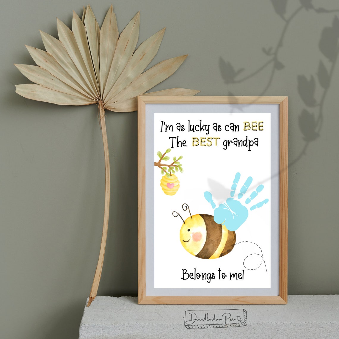 Handprint Art for Grandpa, Printable Birthday Card for Grandad, Gift ...