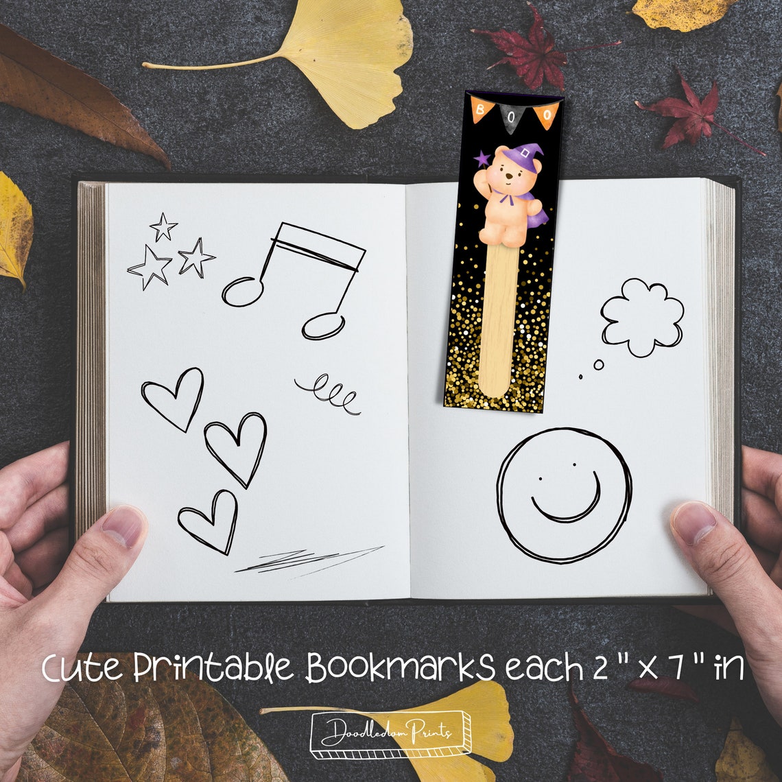 Printable Halloween Teddy Bear Bookmarks for Kids, PDF Instant Download ...