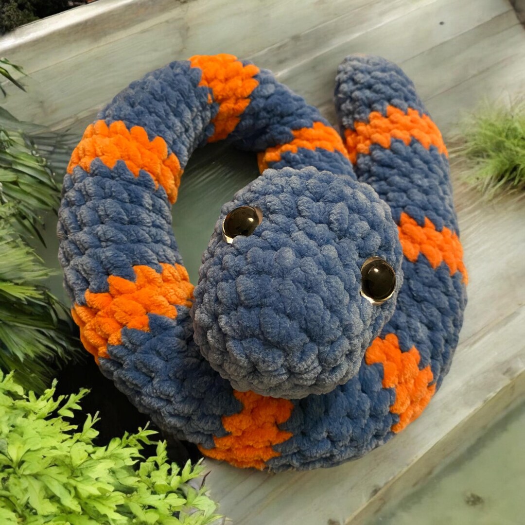 Handmade Crochet Snake, Amigurumi Snake, Handmade Reptile Plushie, Soft ...