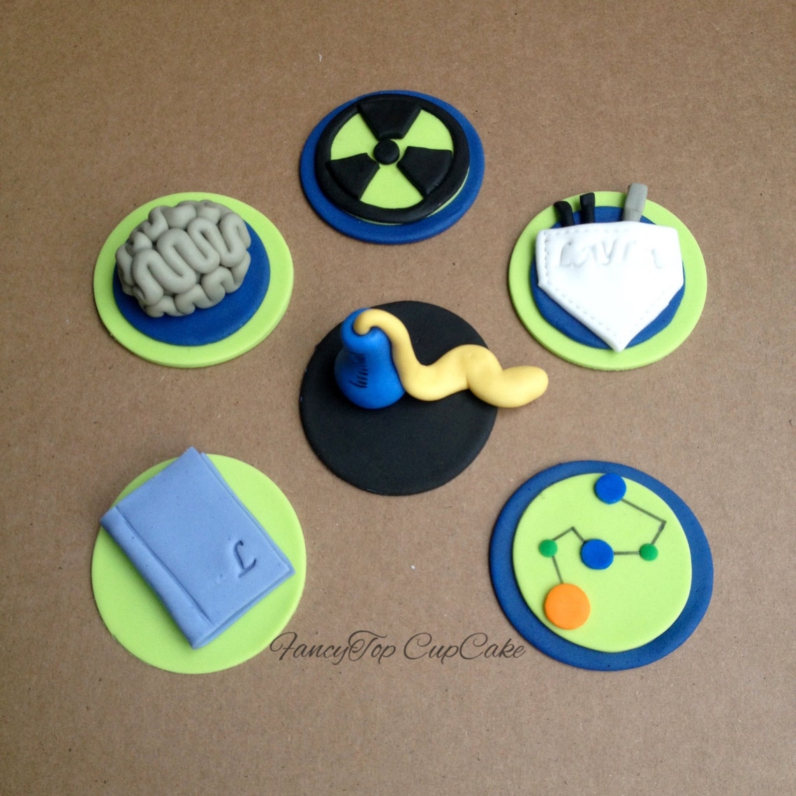 Science Themed Handmade Edible Fondant Cake Topper by | Etsy