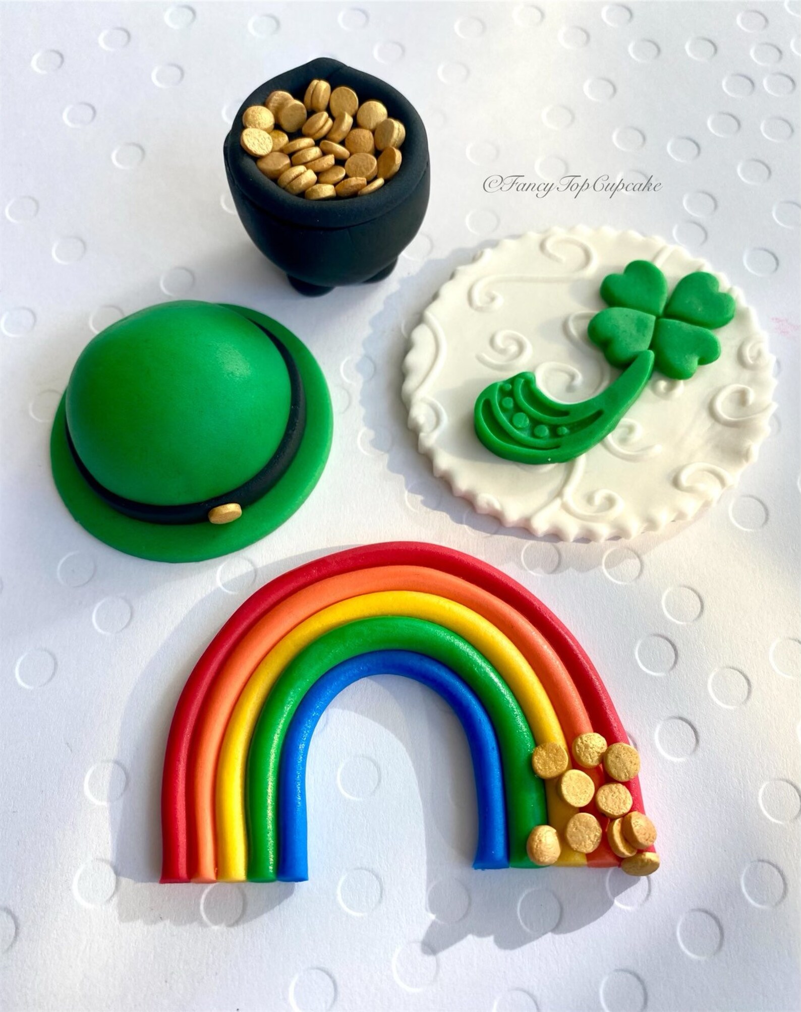 Saint Patrick’s Day ( Qty. 4) Handmade Edible Fondant Toppers Made by ...