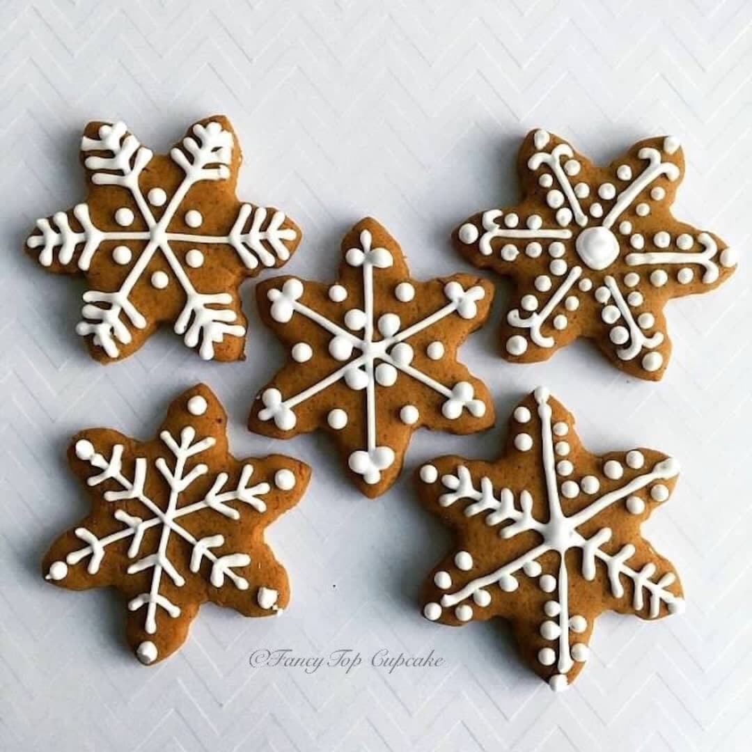12 Homemade Decorated Gingerbread Snowflake Cookies /each Order is ...