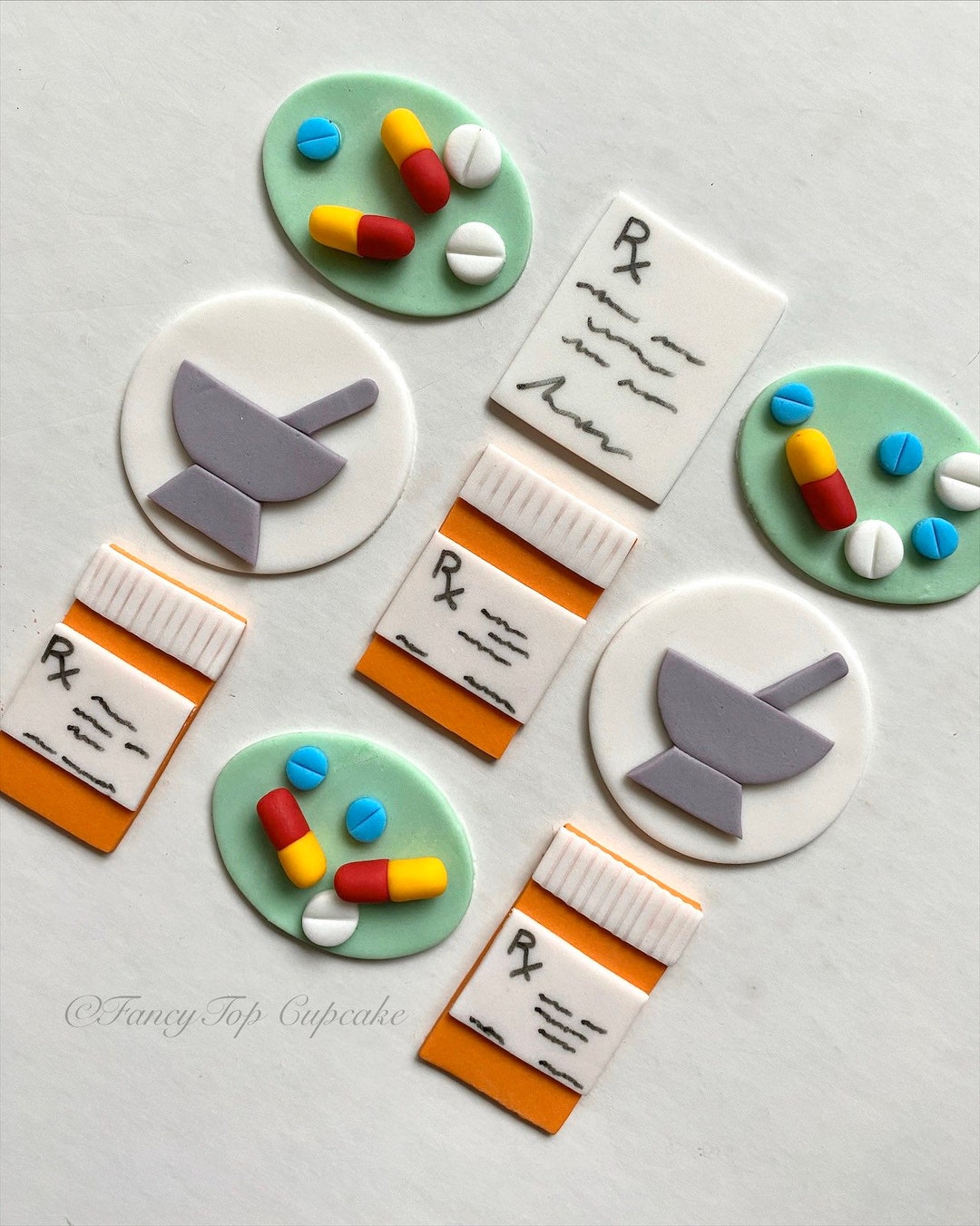 Doctor /pharmacy Fondant Handmade Cupcake Toppers Made by ...