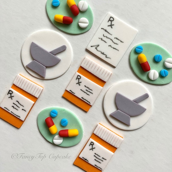 Pharmacy Cupcake Toppers - Etsy