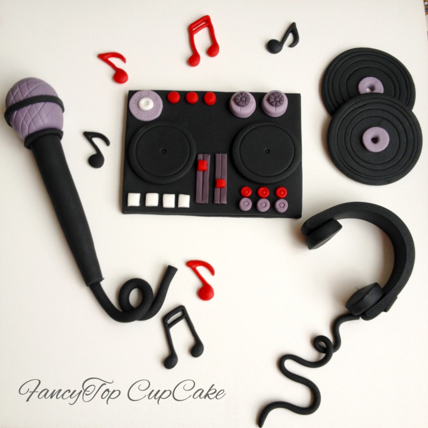 Disc Jockey Fondant Cake Toppers Made by Fancytopcupcake. - Etsy
