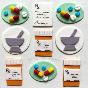 Doctor /pharmacy Fondant Handmade Cupcake Toppers Made by ...