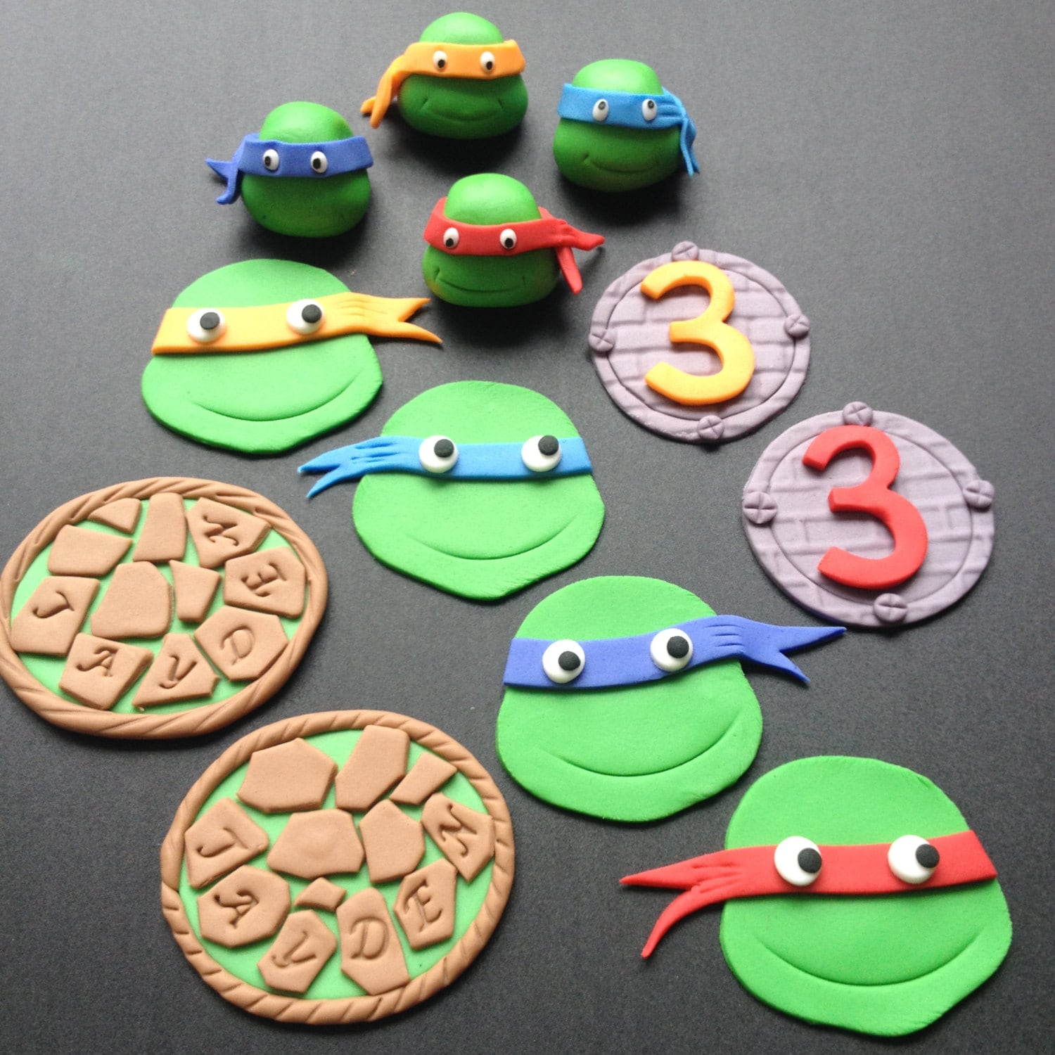 Ninja Turtle Fondant Cupcake Toppers