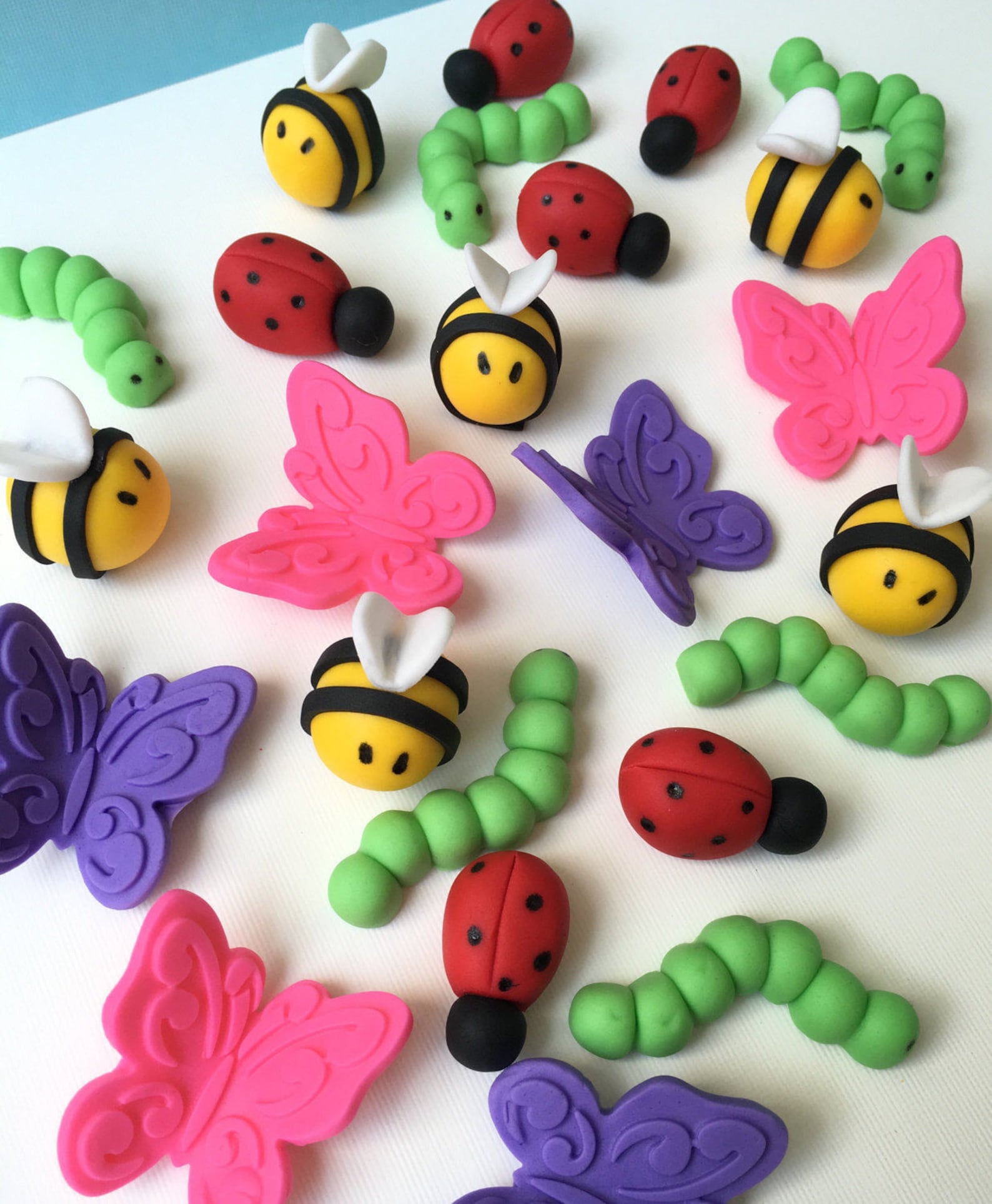 Qty. 12 of the Following (bees Butterflies Ladybugs and Inchworms ...