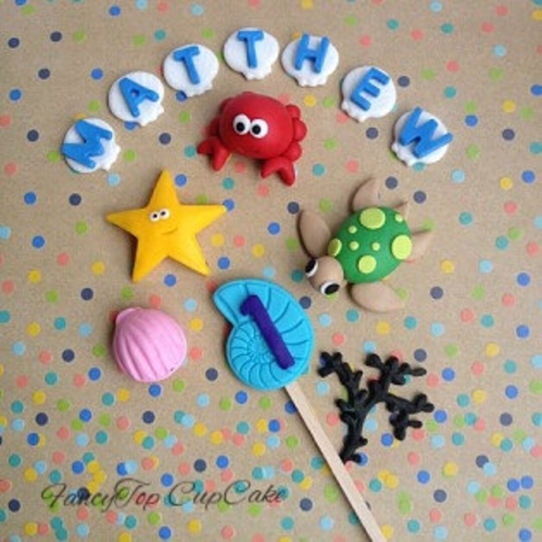 Under the Sea SET!! Crab Turtle, Starfish, Clam, Name, Age Handmade ...