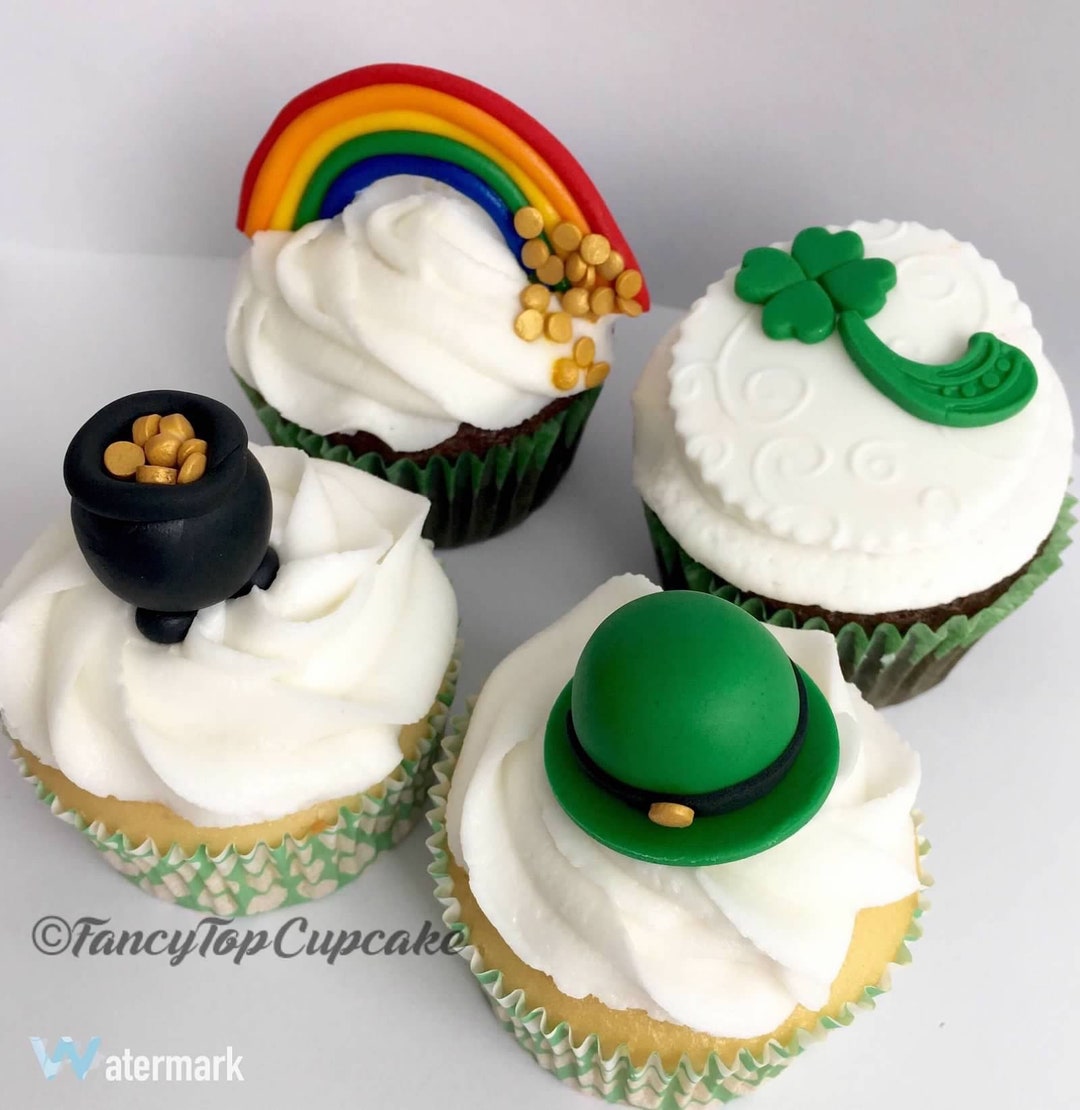 Saint Patrick’s Day ( Qty. 4) Handmade Edible Fondant Toppers Made by ...