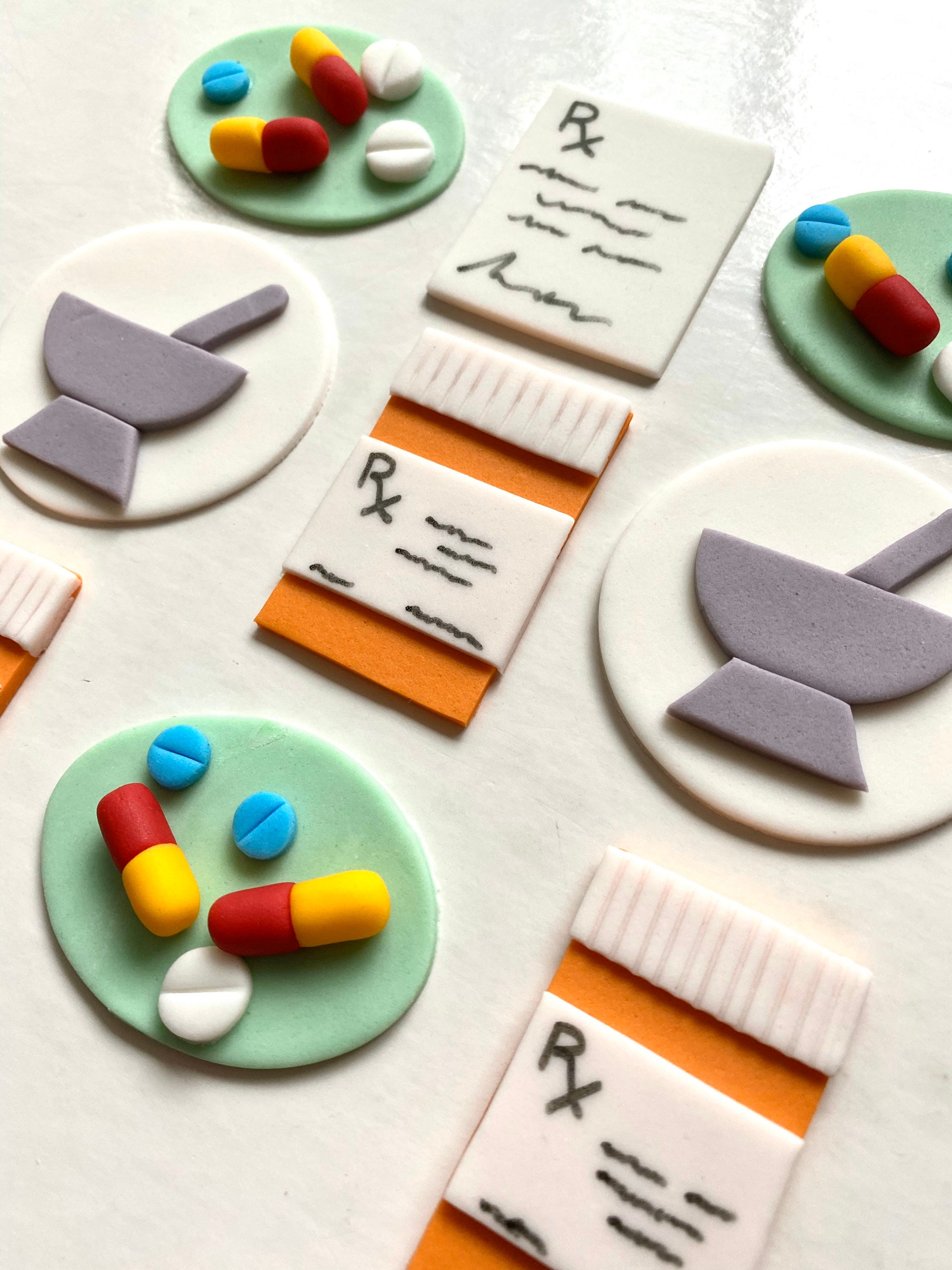 Doctor /pharmacy Fondant Handmade Cupcake Toppers Made by ...