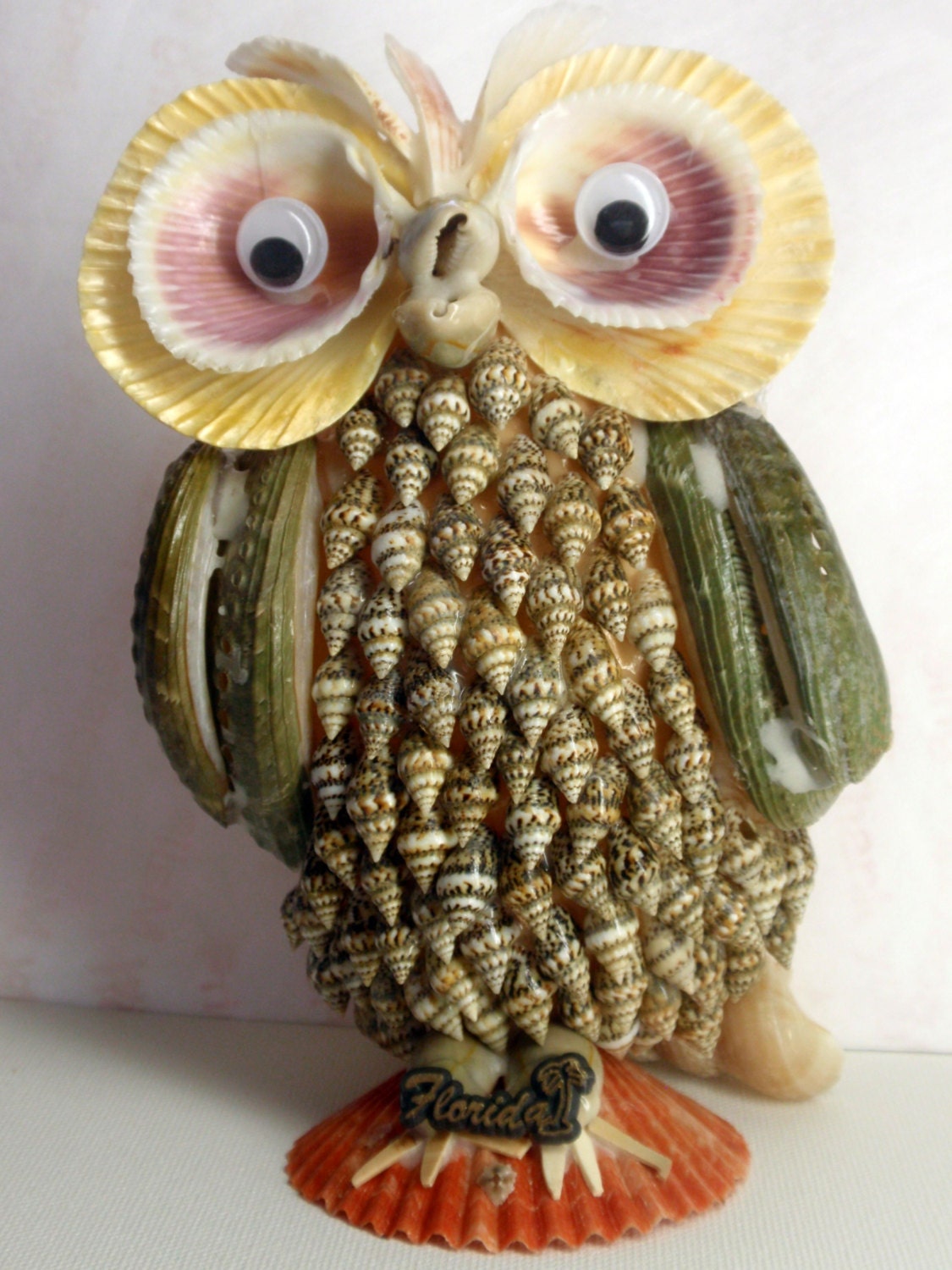 Seashell Art. Beautiful Sea Shell Owl . Handmade 100% | Etsy