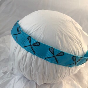 Lacrosse Headband- Turquoise Blue Stretch Non Slip Athletic Elastic ...