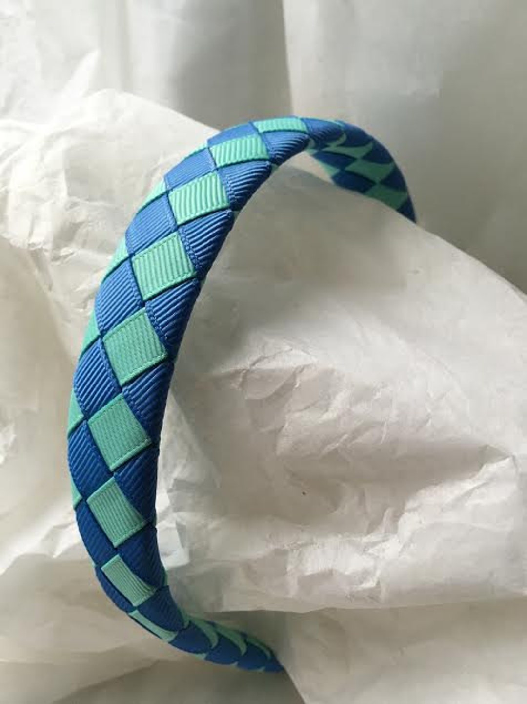 Aqua Ribbon Wide Headband- Sea Glass Gift Custom Boutique Hair ...
