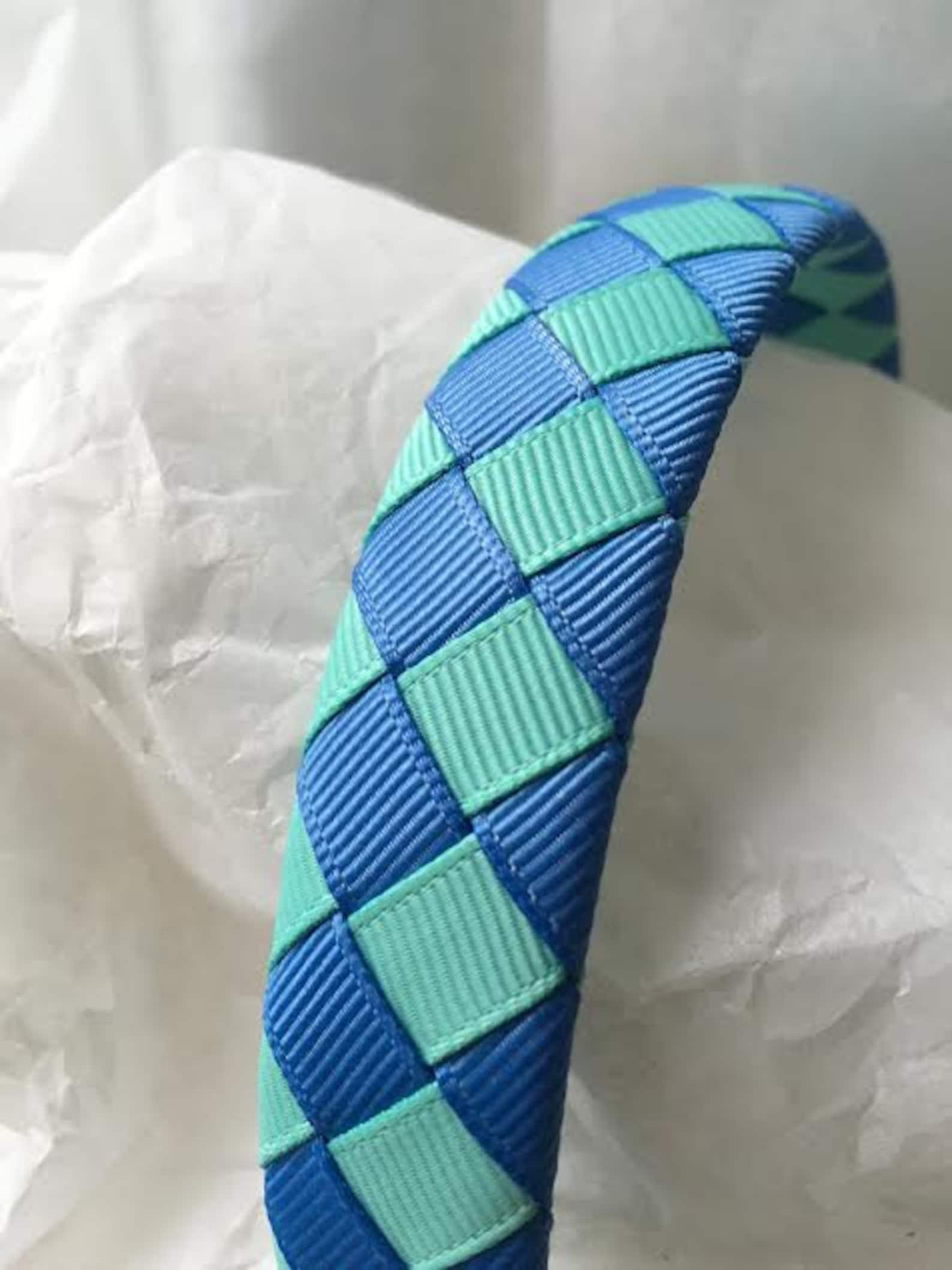 Aqua Ribbon Wide Headband Sea Glass Gift Custom Boutique Hair | Etsy