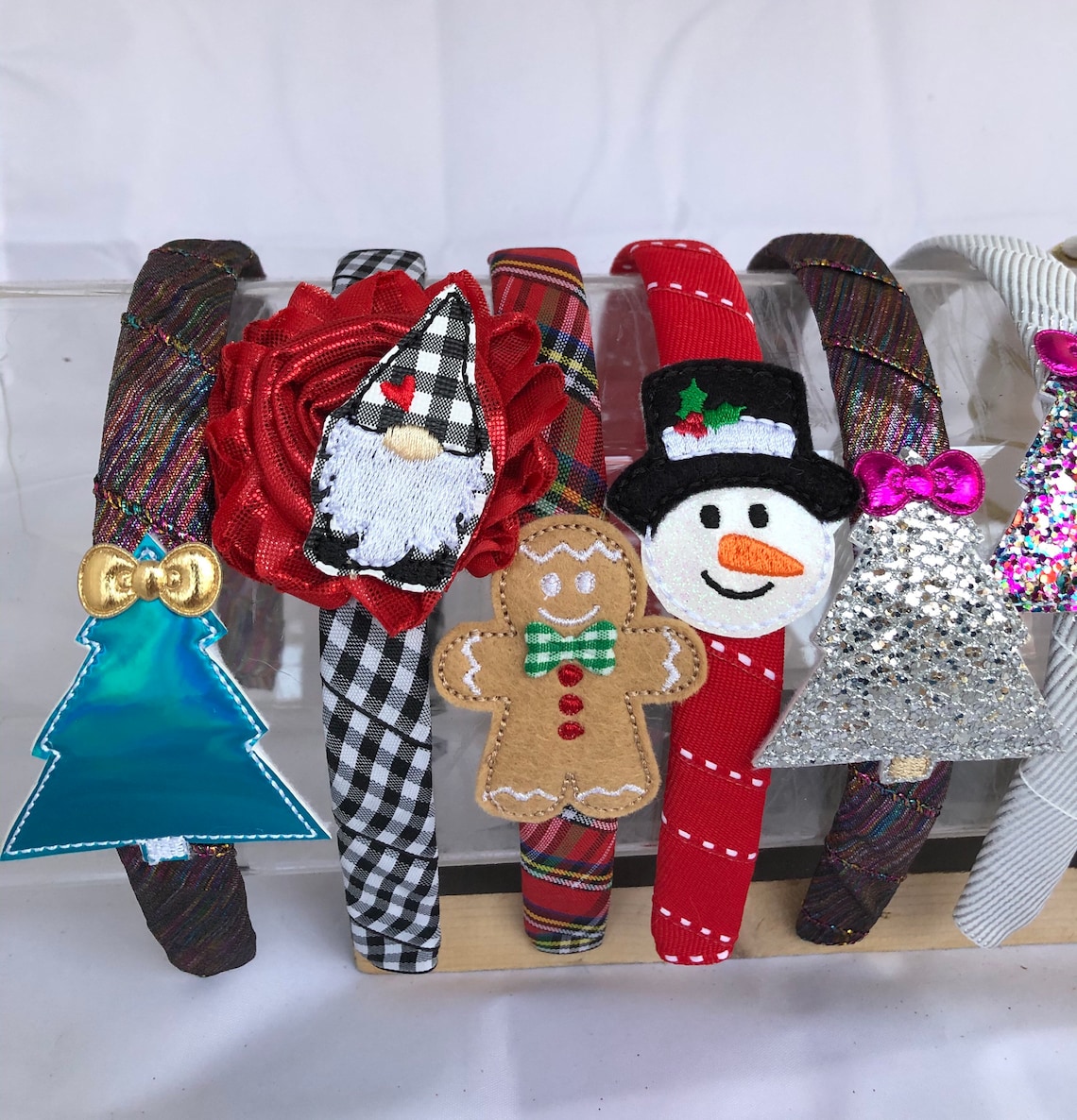 Christmas Headband Plaid Headband Santa Headband Headband - Etsy