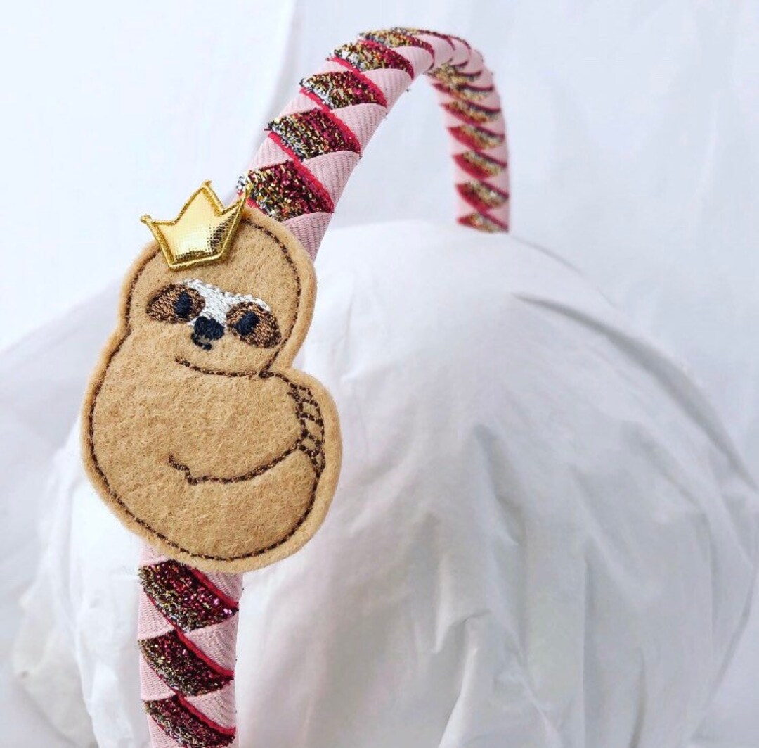 Sloth Headband- Gold Crown Pink Sparkle Ombre Women Girls Hair ...