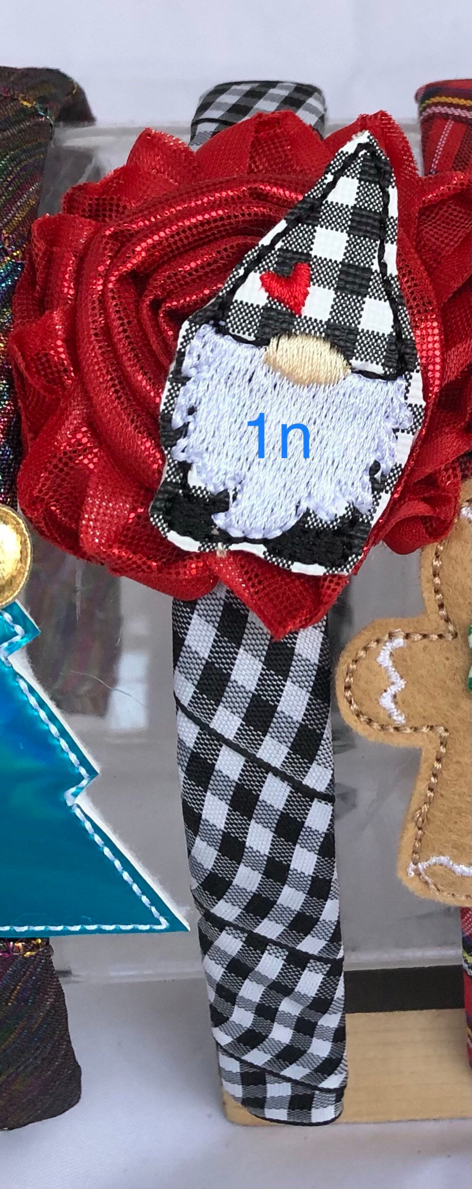 Christmas Headband Plaid Headband Santa Headband Headband - Etsy