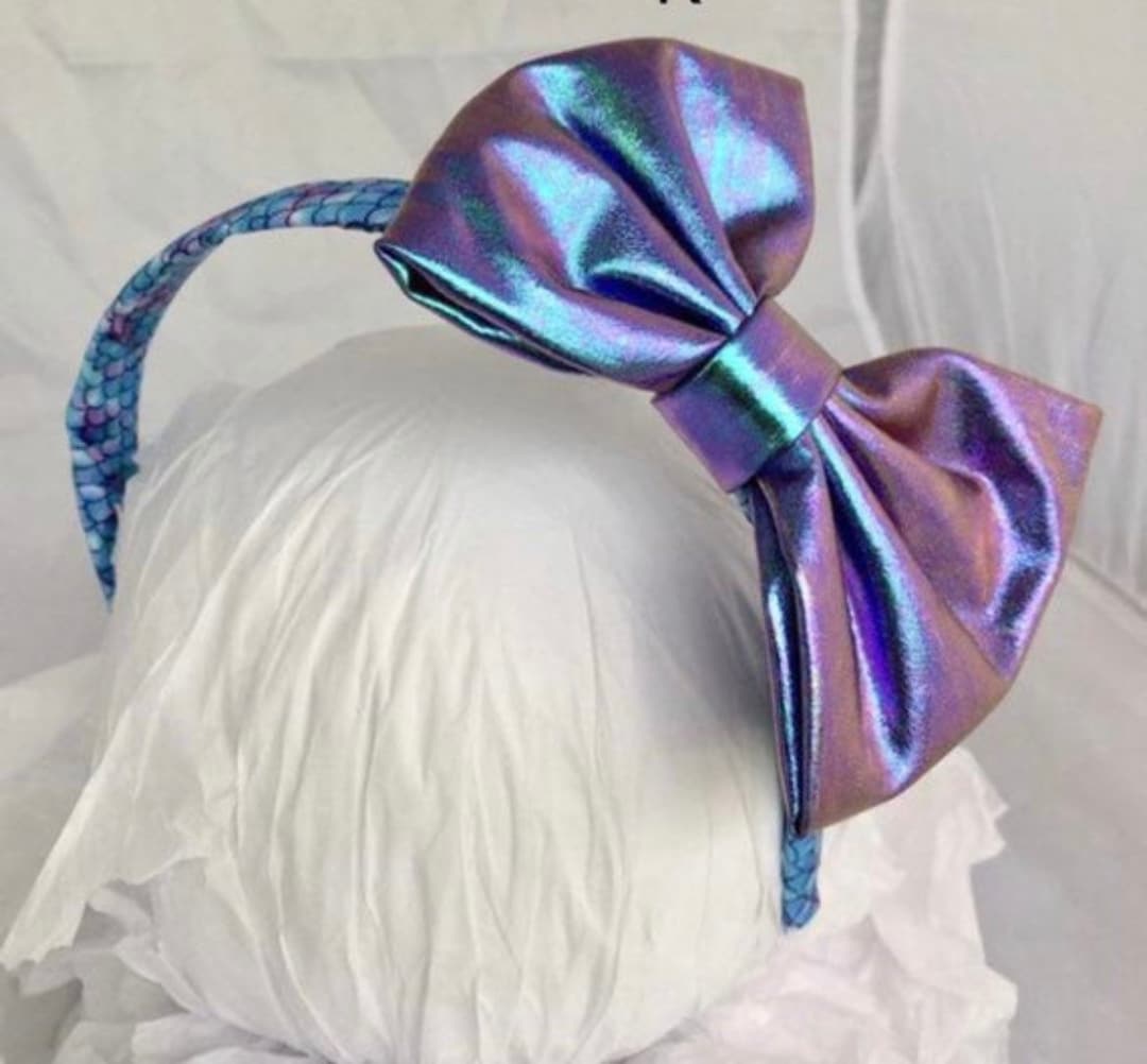 Iridescent Cheer Bow Headband: Rainbow Ombre Mermaid Shimmer - Etsy