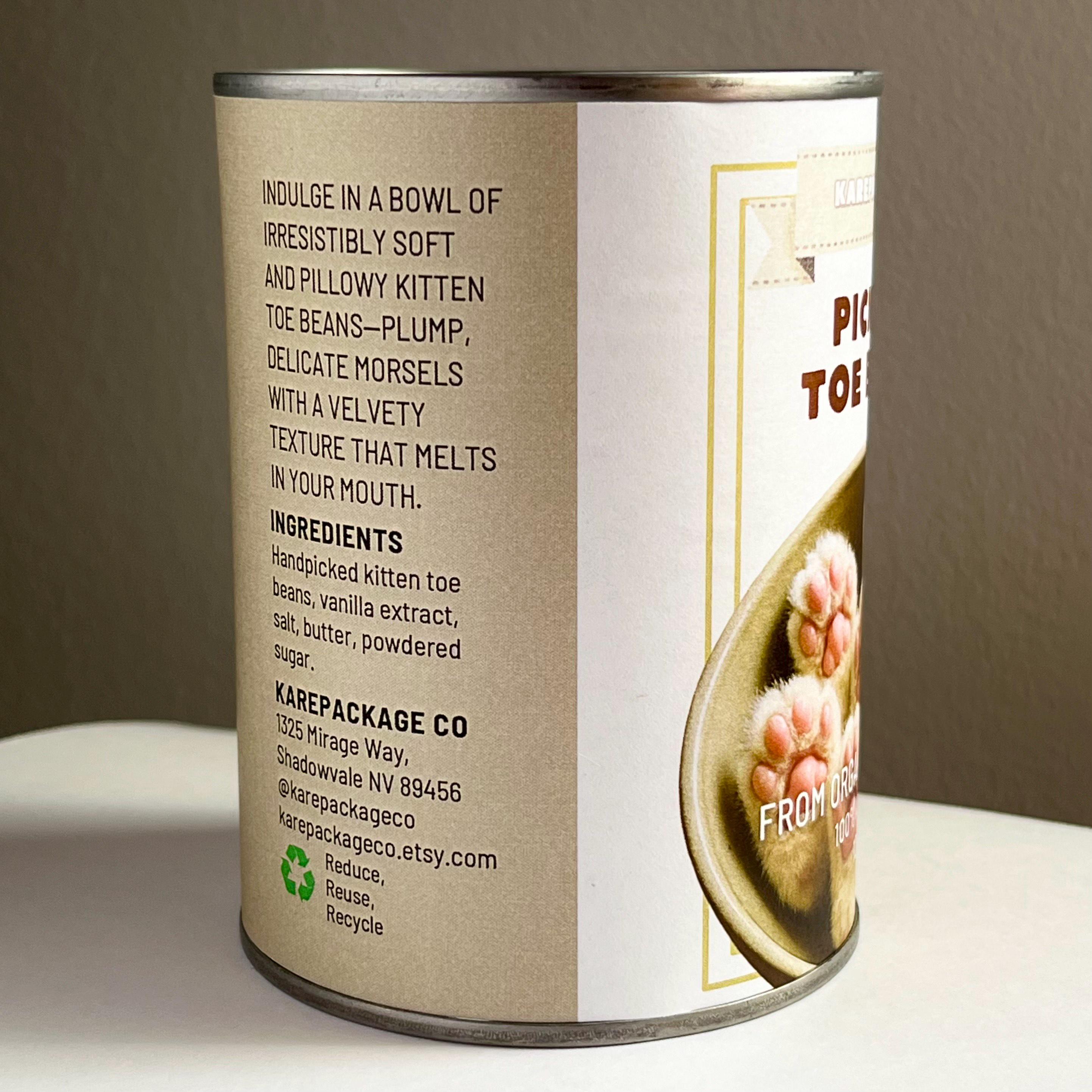 Kitten Toe Beans Prank Canned Food Label April Fool Gift Soup Can of ...