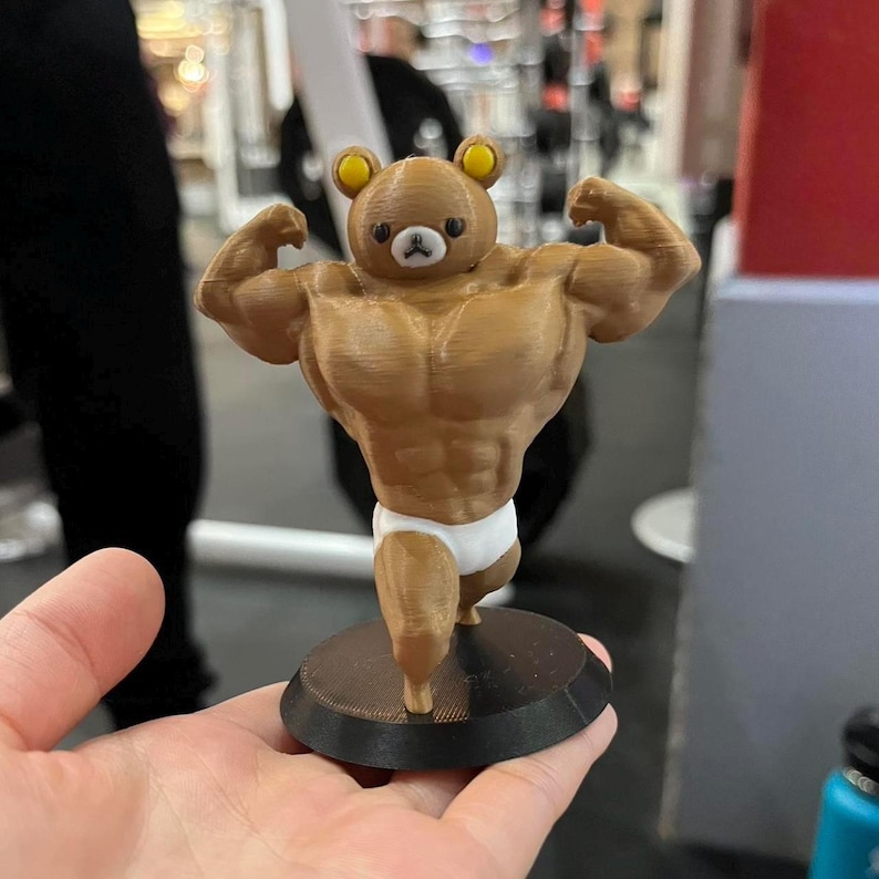 Swole Buff Kuma - Brolic Rilakkuma Figurine With White Undies - Gift ...