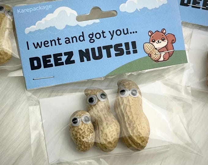 DEEZ NUTS Gag Gift for Friend Funny Goodie Bags for Husband Boyfriend ...