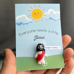 Tiny Mini Jesus Plastic Figurine 3D Printed With Red Sash, Everyone ...