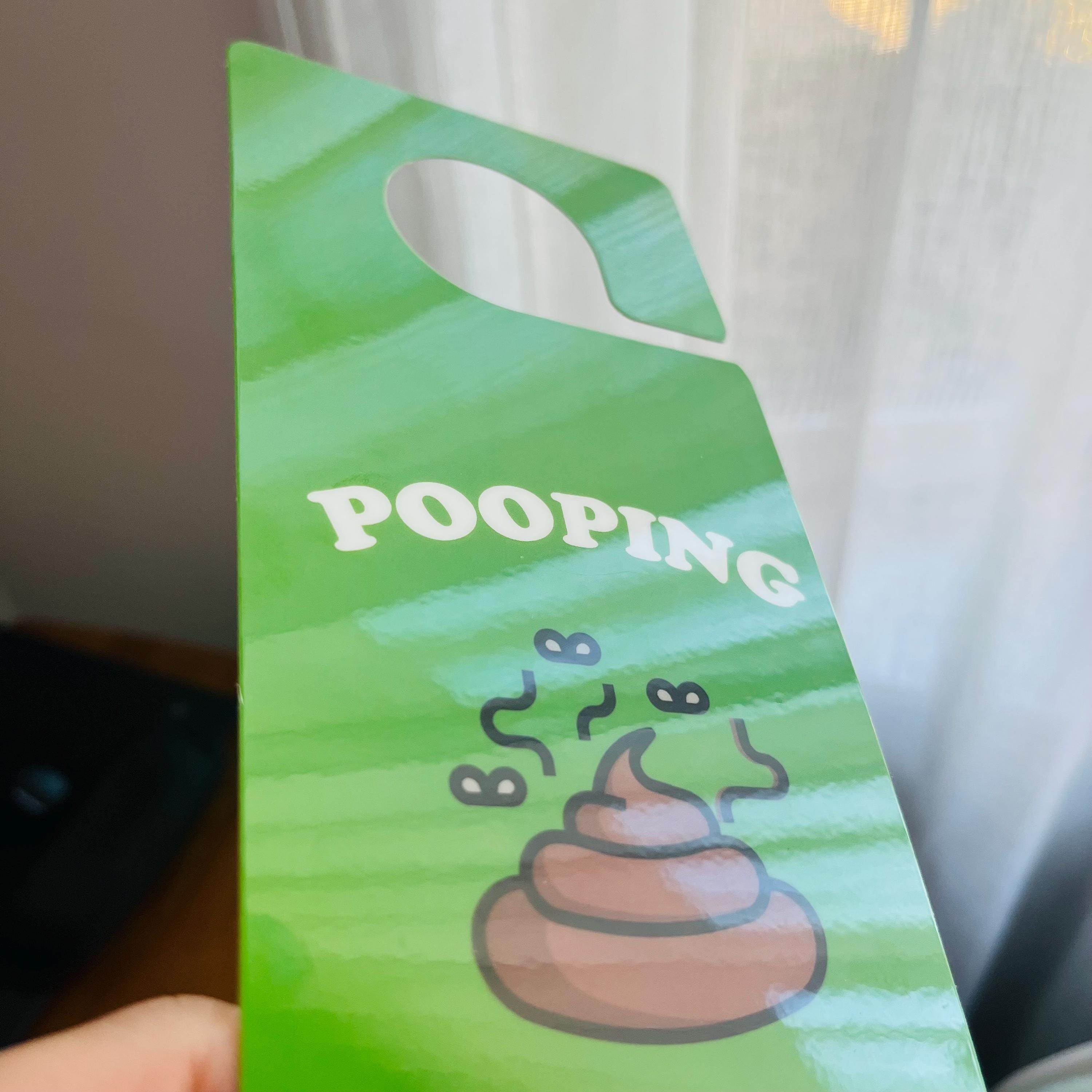 Funny Pooping Come in Door Hanger Bathroom Occupied Sign Tag Gag Gift ...