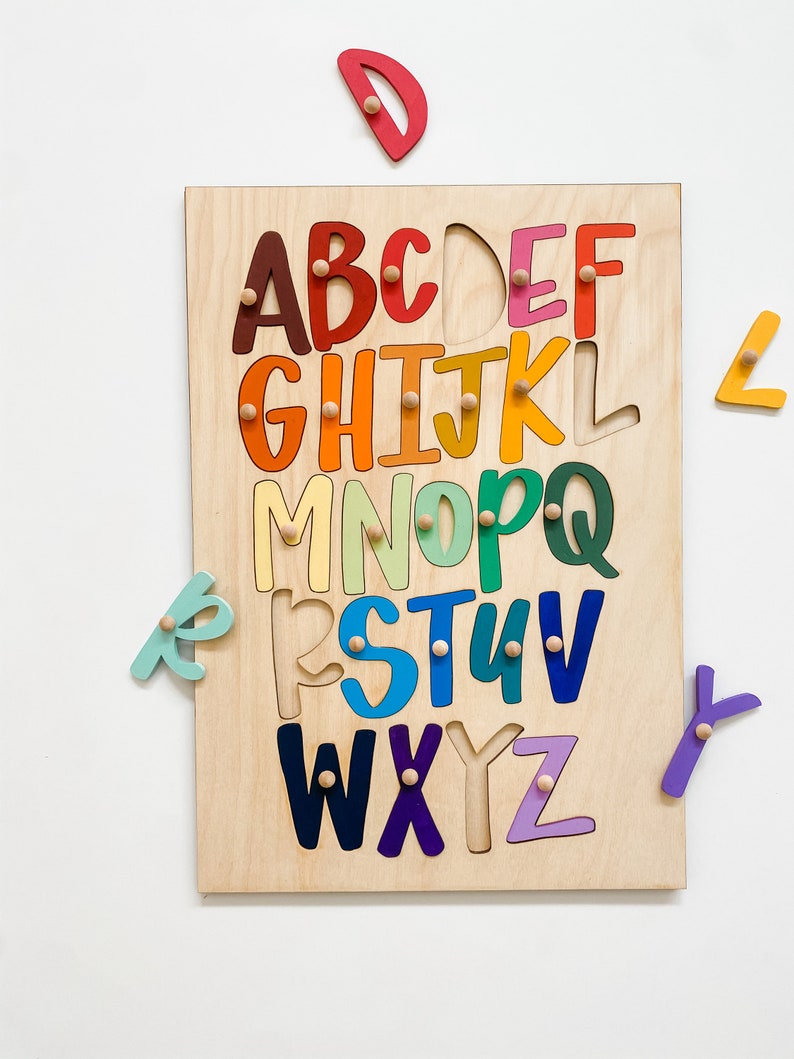ABC Puzzle | Rainbow Alphabet Puzzle | Custom Wood Puzzle | Kids Letter ...