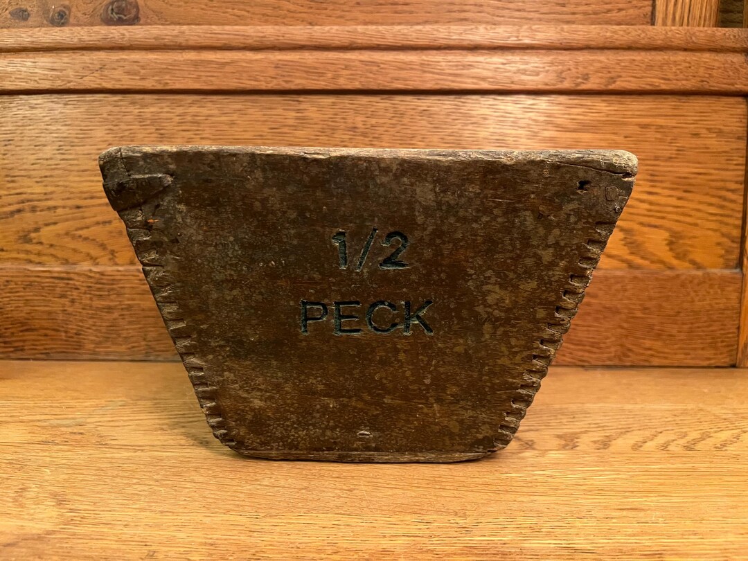 Antique Vintage Hand Made Primitive Wood 1/2 Peck Grain Measure - Etsy