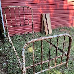 Antique Vintage Iron Bed Frame Farmhouse Rustic - Etsy