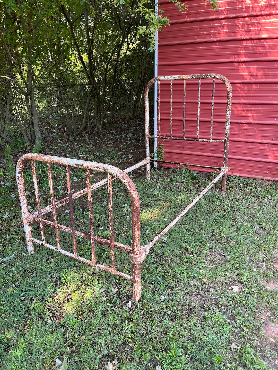 Antique Vintage Iron Bed Frame Farmhouse Rustic - Etsy
