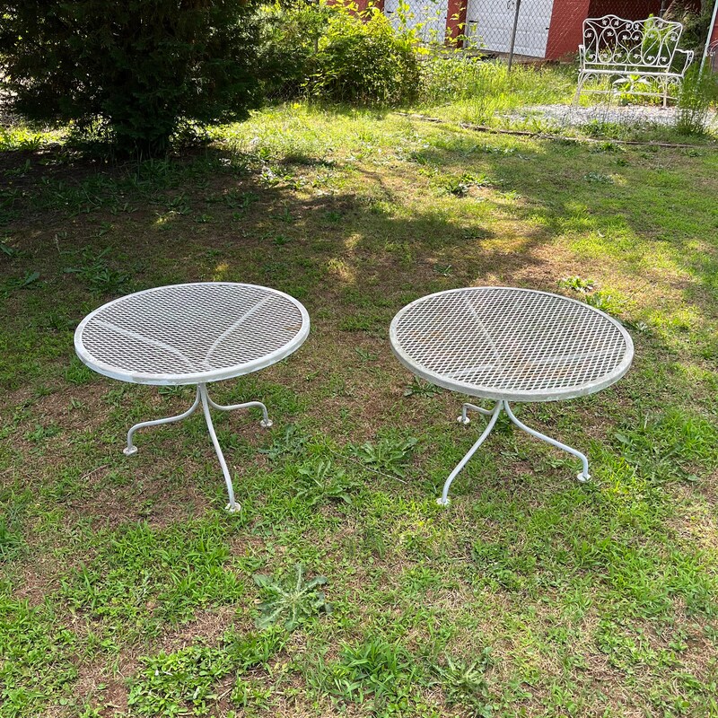 Vintage Wrought Iron Table Set - Etsy