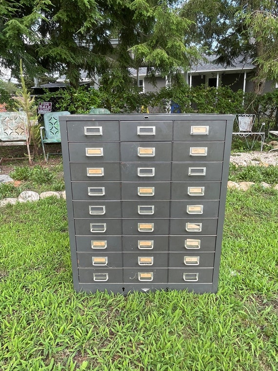 Vintage Cole Steel Cabinet 27 Drawers Industrial | Etsy