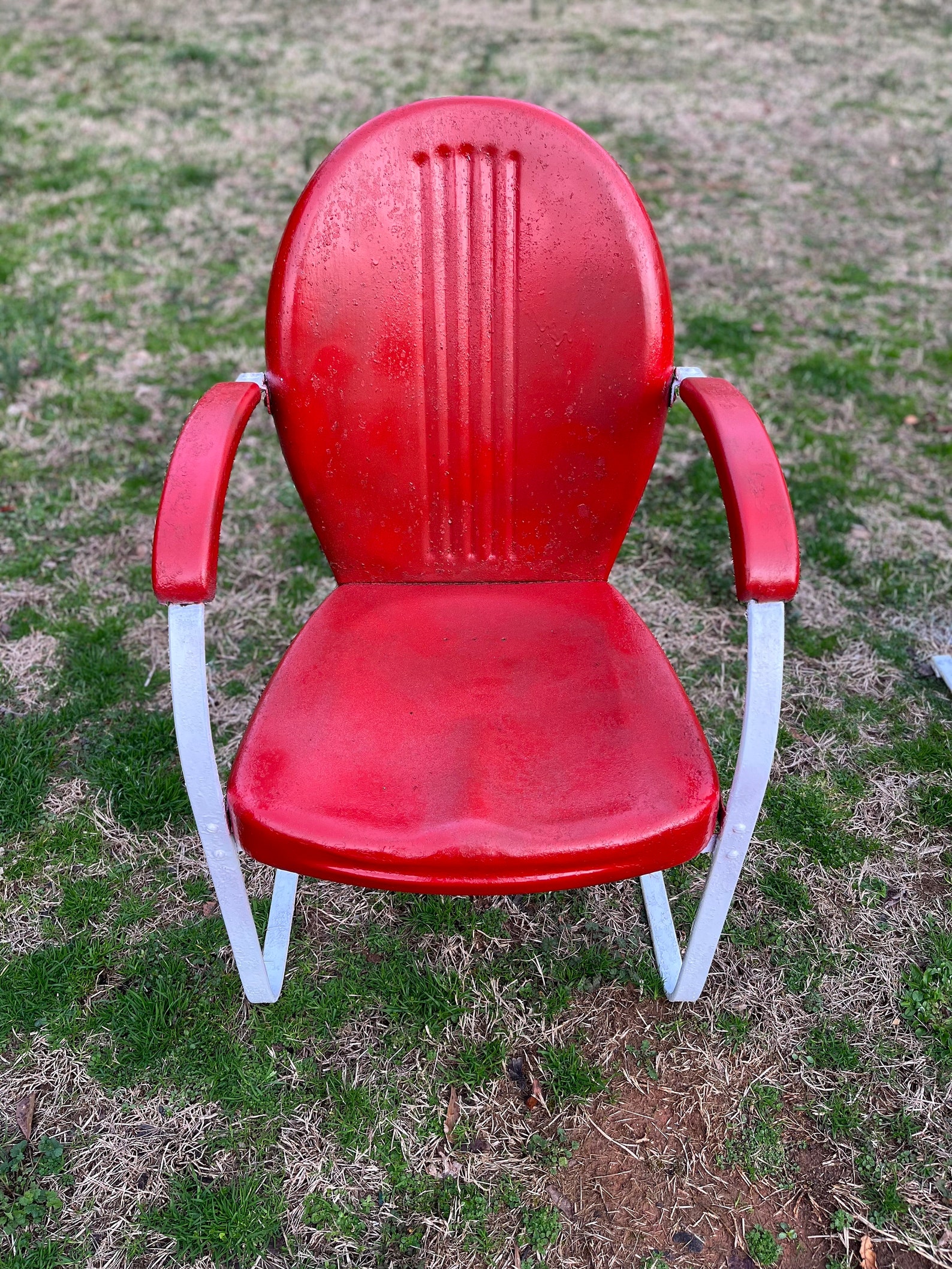 Vintage Set of Two 2 Mid-century Steel Metal Patio Chairs Spring ...