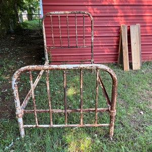 Antique Vintage Iron Bed Frame Farmhouse Rustic - Etsy